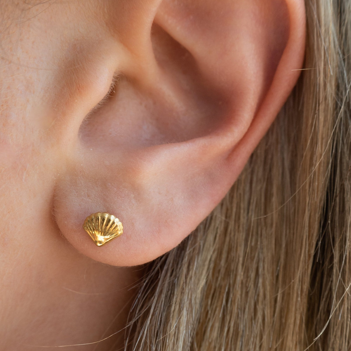 Shell Studs | Gold – JacqMaria Jewelry