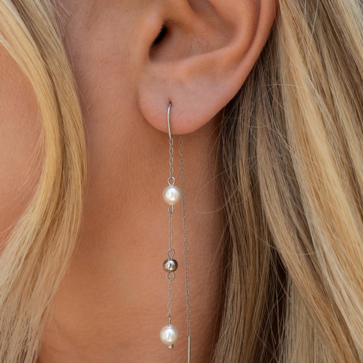 Lucy Thread Earrings | Silver – JacqMaria Jewelry