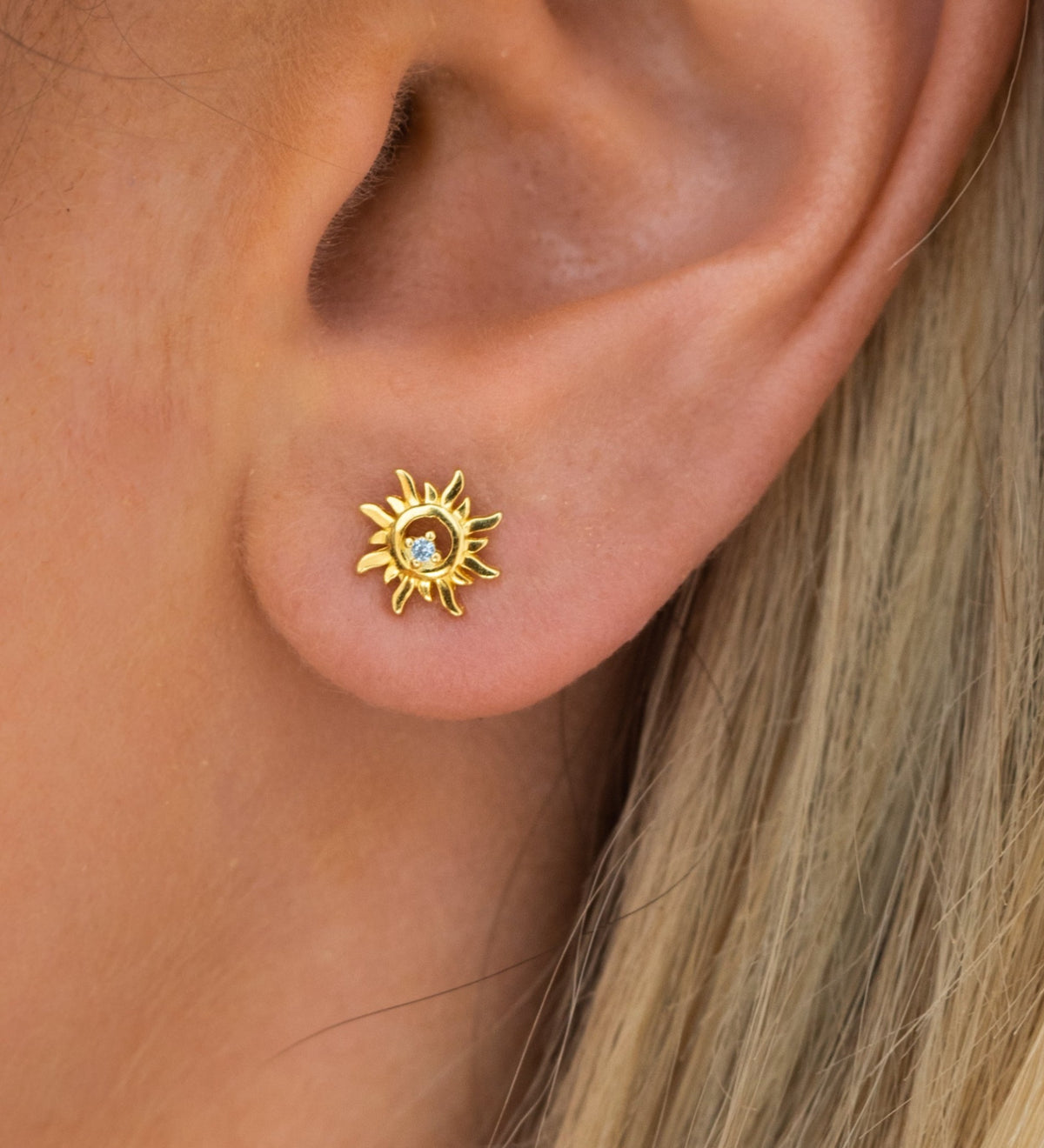 Sun Studs | Gold – JacqMaria Jewelry