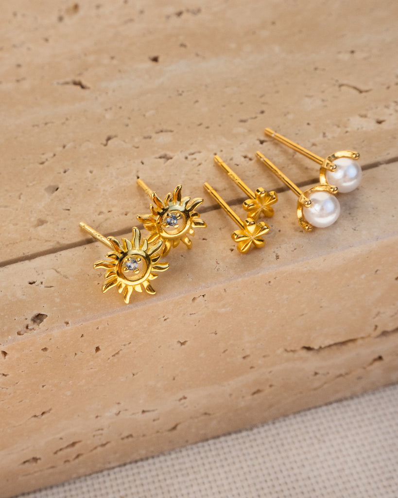 Sun Studs | Gold – JacqMaria Jewelry