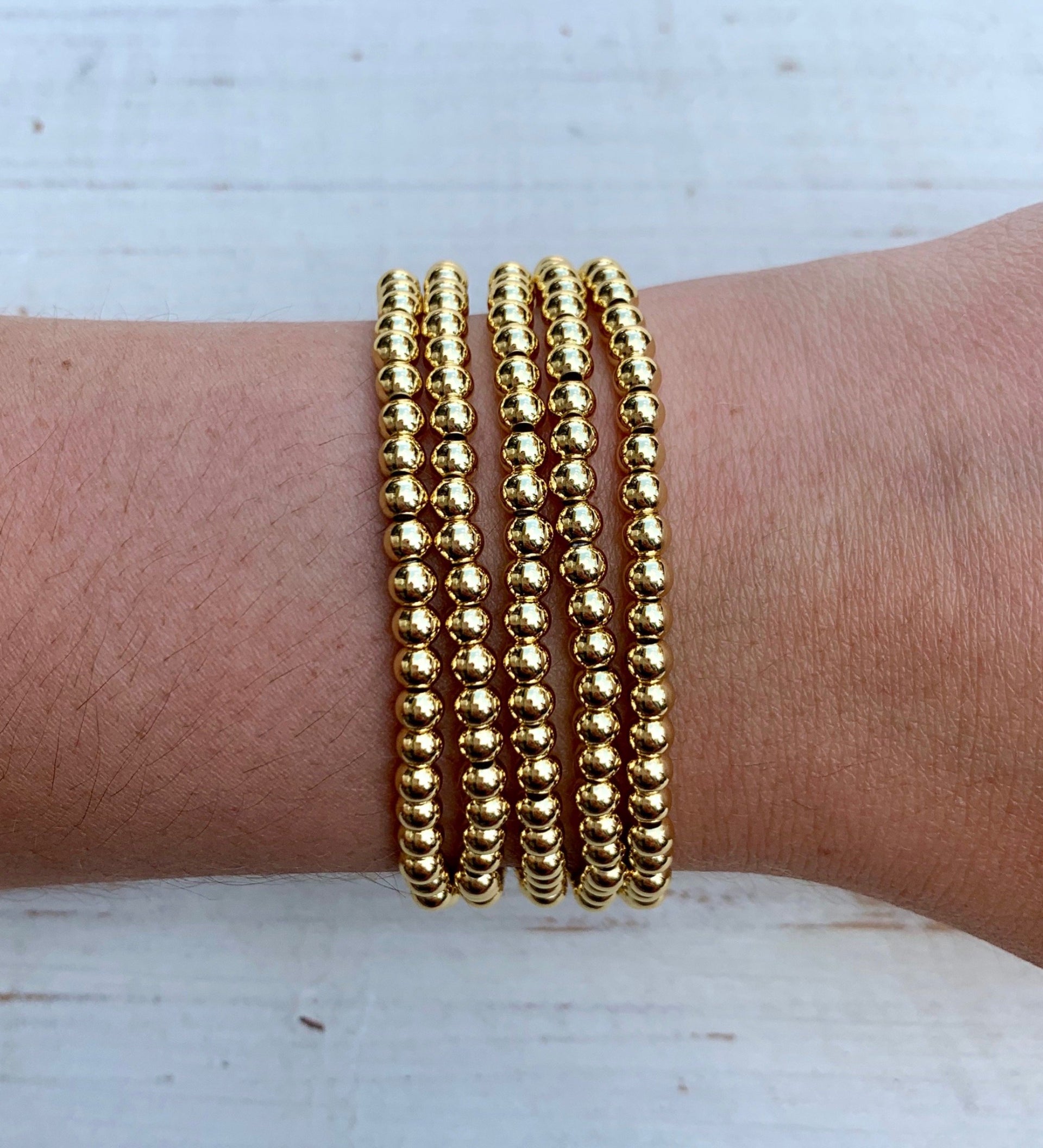 Metallic Stackables | Gold 4mm – JacqMaria Jewelry